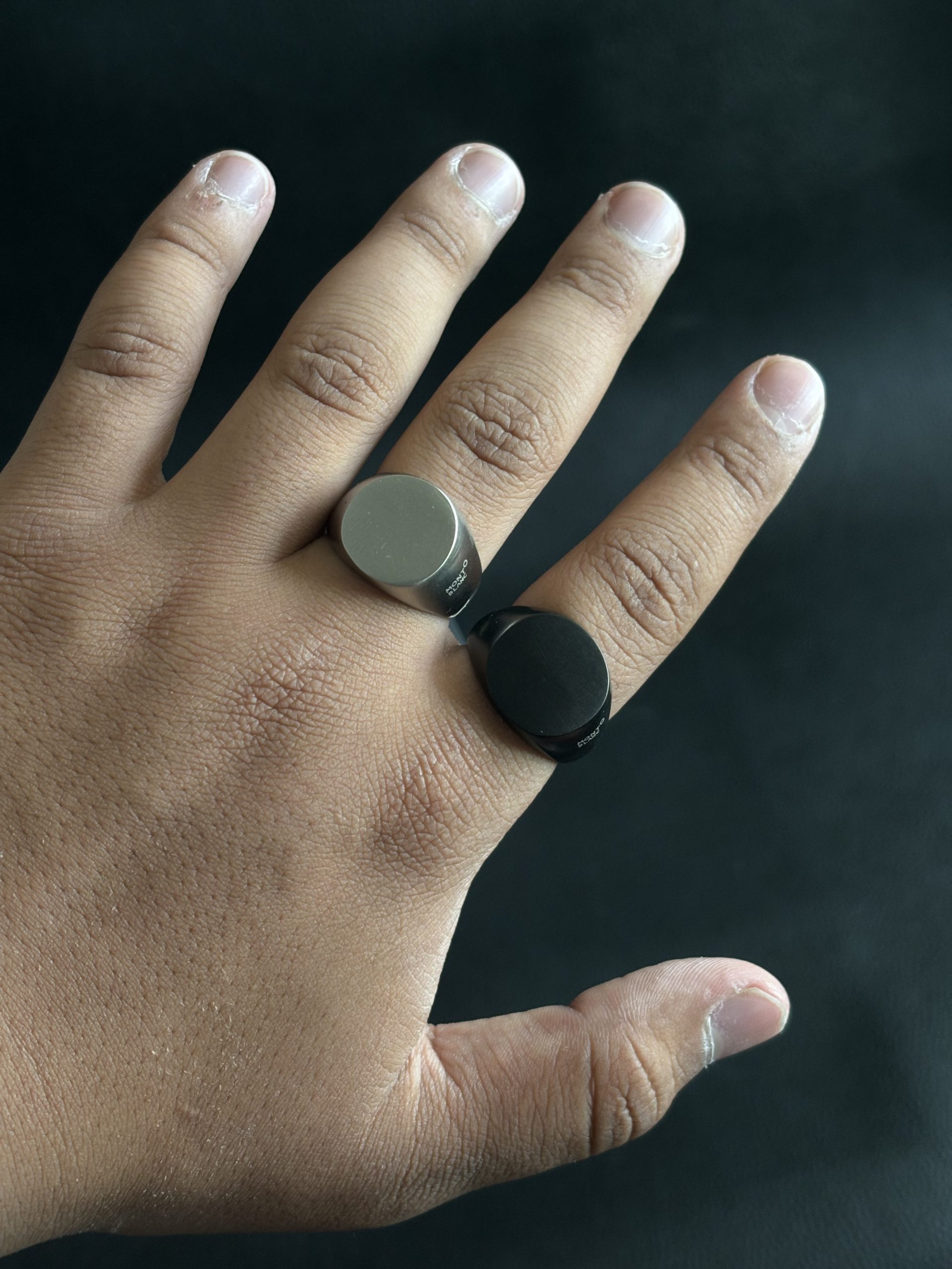 خرید انگشتر استیل مینیمال رنگ ثابت مردونه پینکی